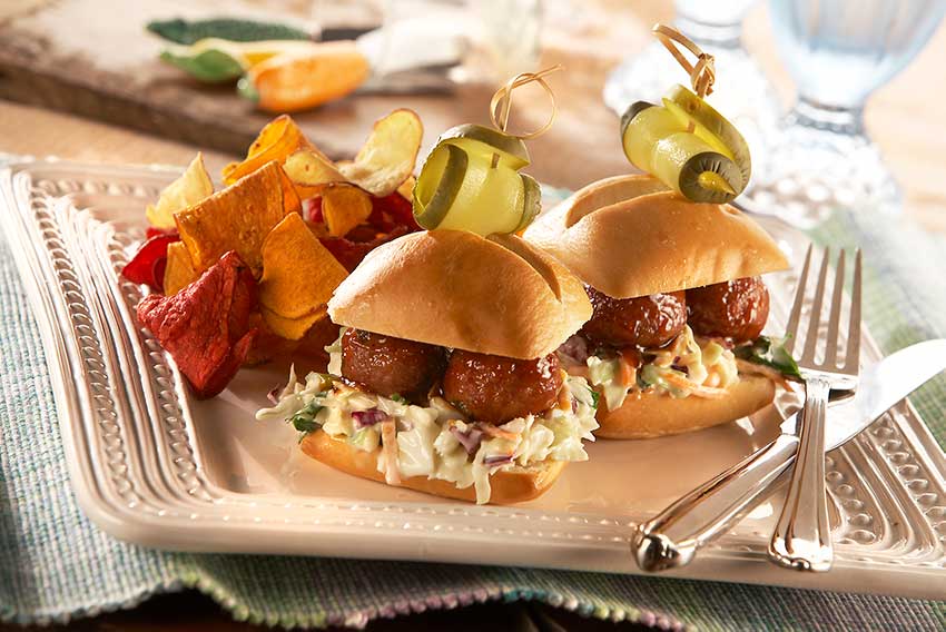 BBQ Meatball Sliders With Tangy Coleslaw Recipe